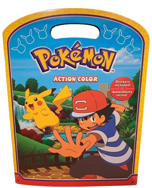 Pokemon Action Color IMAGINE Coloring + Activity Book with Vintage Sti