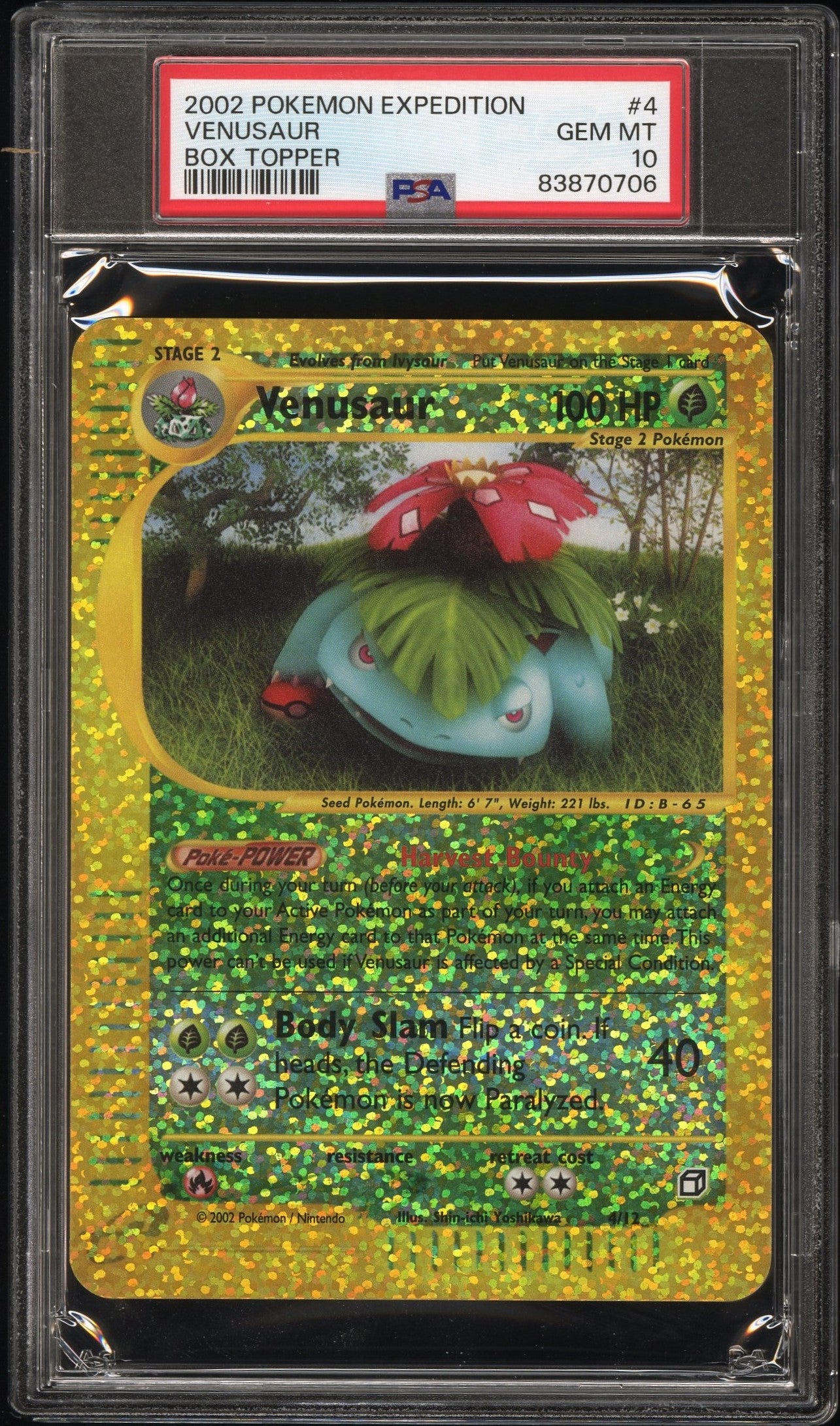 PSA 10 VENUSAUR BOX TOPPER
