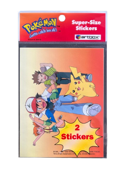 1998 Pokemon Artbox Ash Super Size 2 Stickers : Charizard, Beedrill an
