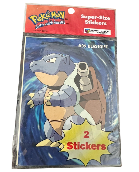 1998 Pokemon Artbox Blastoise Super Size 2 Stickers : Rapidash, Squirt
