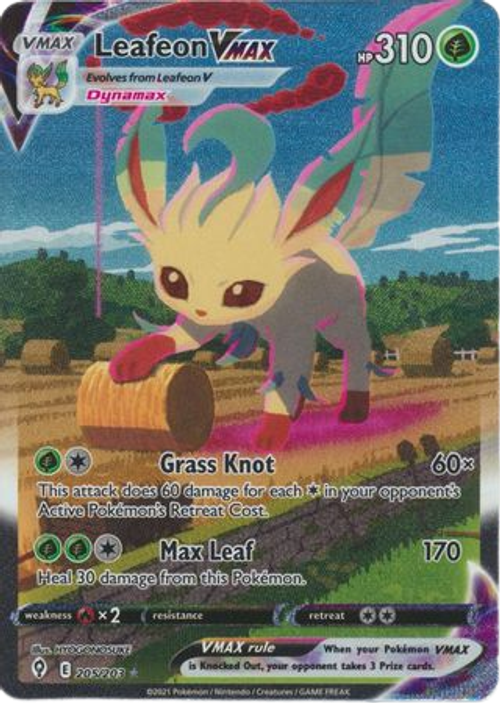 Leafeon VMAX (Alternate Art Secret) (205/203) - SWSH07 Evolving Skies